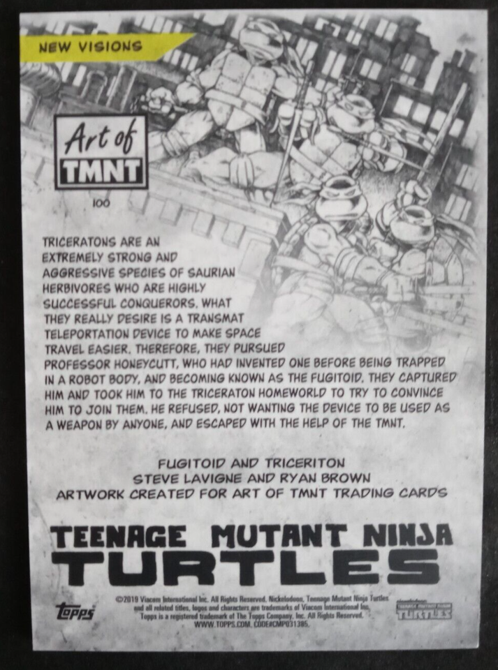 2019 Topps Art Of Teenage Mutant Ninja Turtles TMNT #100 | eBay