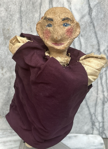 Vintage Antique? Signed Handmade Folk Art Hand Puppet Painted Paper ...