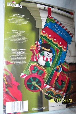 BUCILLA FELT APPLIQUE 18" CHRISTMAS STOCKING KIT - CANDY EXPRESS | eBay