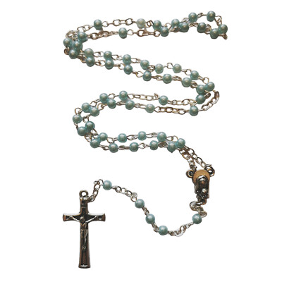 My 1st rosary childs boy blue round small rosary beads fab Communion ...