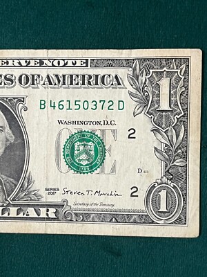 $1 One Dollar Bill Fancy Serial Number - 8 Consecutive + Broken Ladder ...