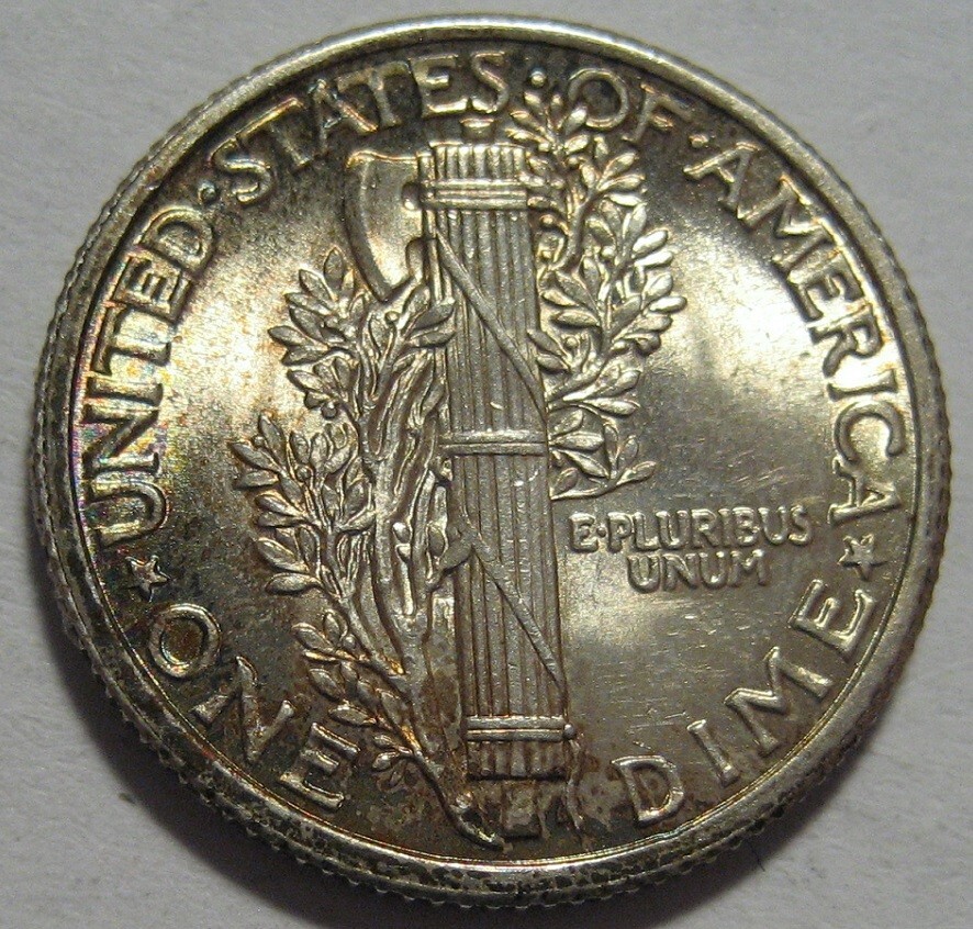 = 1916 BU+ MERCURY Dime, FULL SPLIT BANDS, TONED, FREE Shipping | eBay