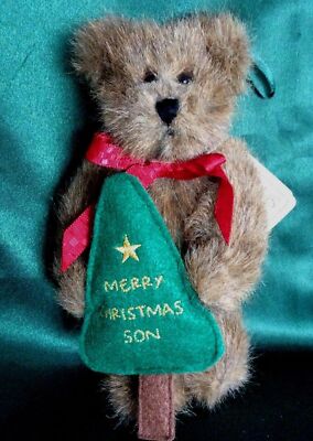BOYDS COLLECTION- PLUSH BEAR ORNAMENT- BUDDY BEST BOY (MERRY CHRISTMAS ...