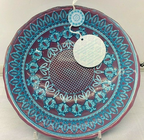 EFE Decorative Bowl Blue Mauve Glass Luster Turkey 9 1/4 " New NWT | eBay