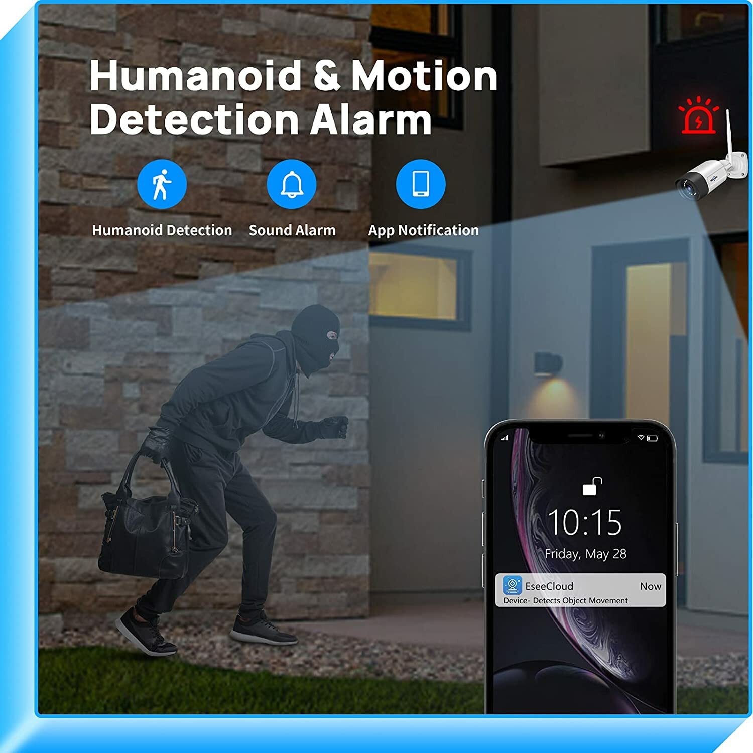 Hiseeu 3MP 8CH 2K NVR IP Outdoor Home WIFI Wireless Security Cameras ...