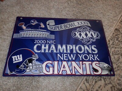 New York Giants sign 2000 NFC Champions Super Bowl XXXV sign vtg new ...