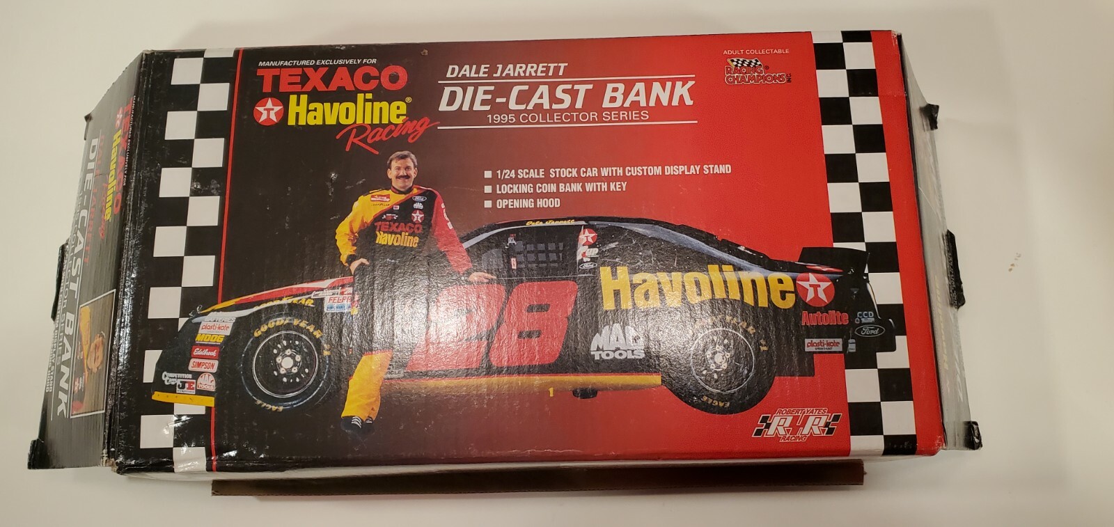 DALE JARRETT #28 1995 Texaco Thunderbird Nascar DieCast Bank Racing ...