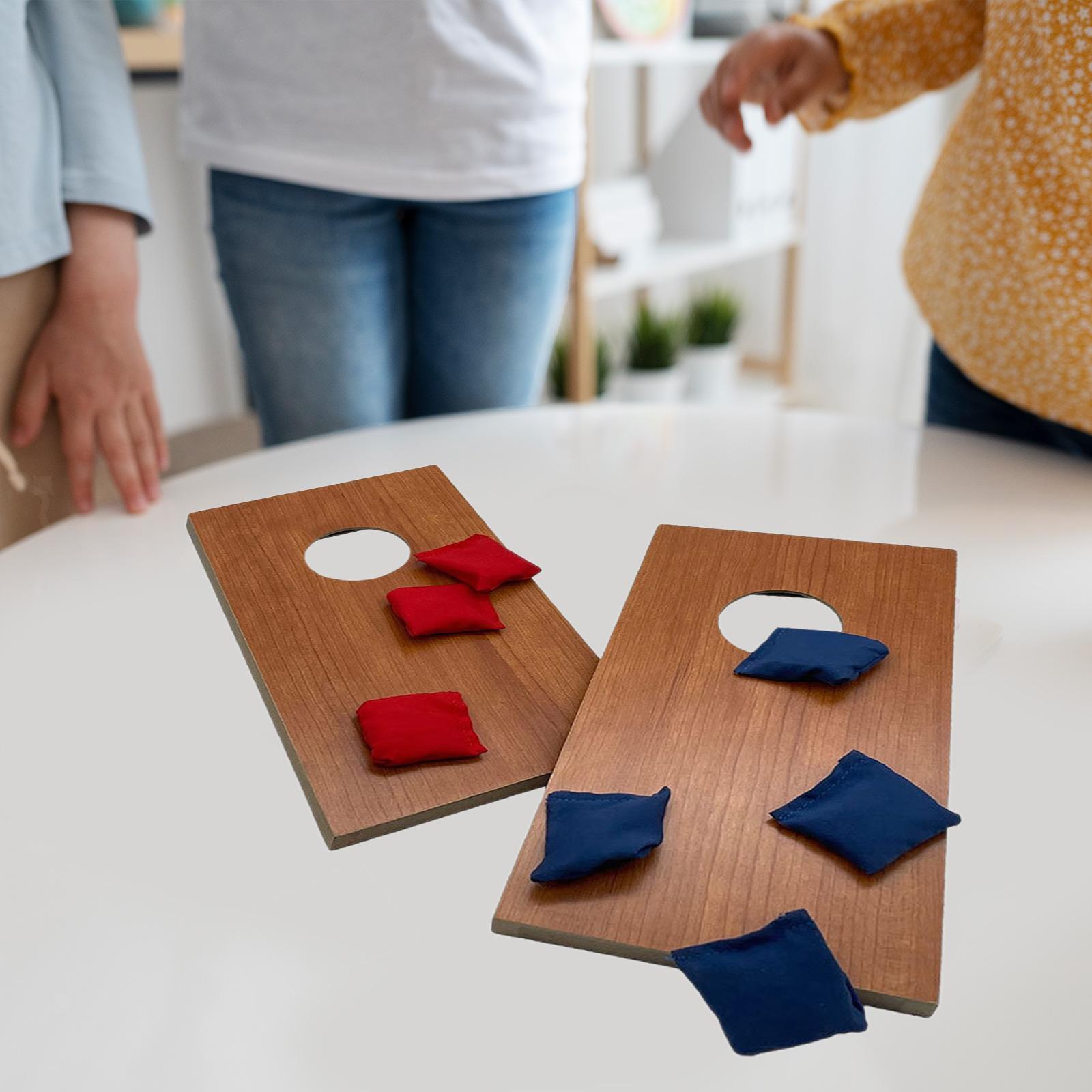 2x Wooden Desktop Cornhole Game Set Wood Corn Hole Boards Set for Solo ...