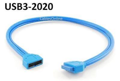 20inch USB 3.0 Motherboard 20-Pin Header M/F Round Extension Cable ...