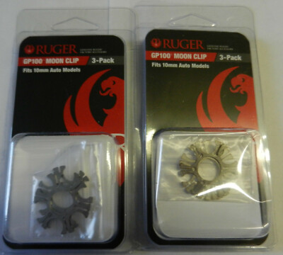Ruger Moon Clips; Made for GP100 10mm Revolver; 2 Packs of 3 Clips ...