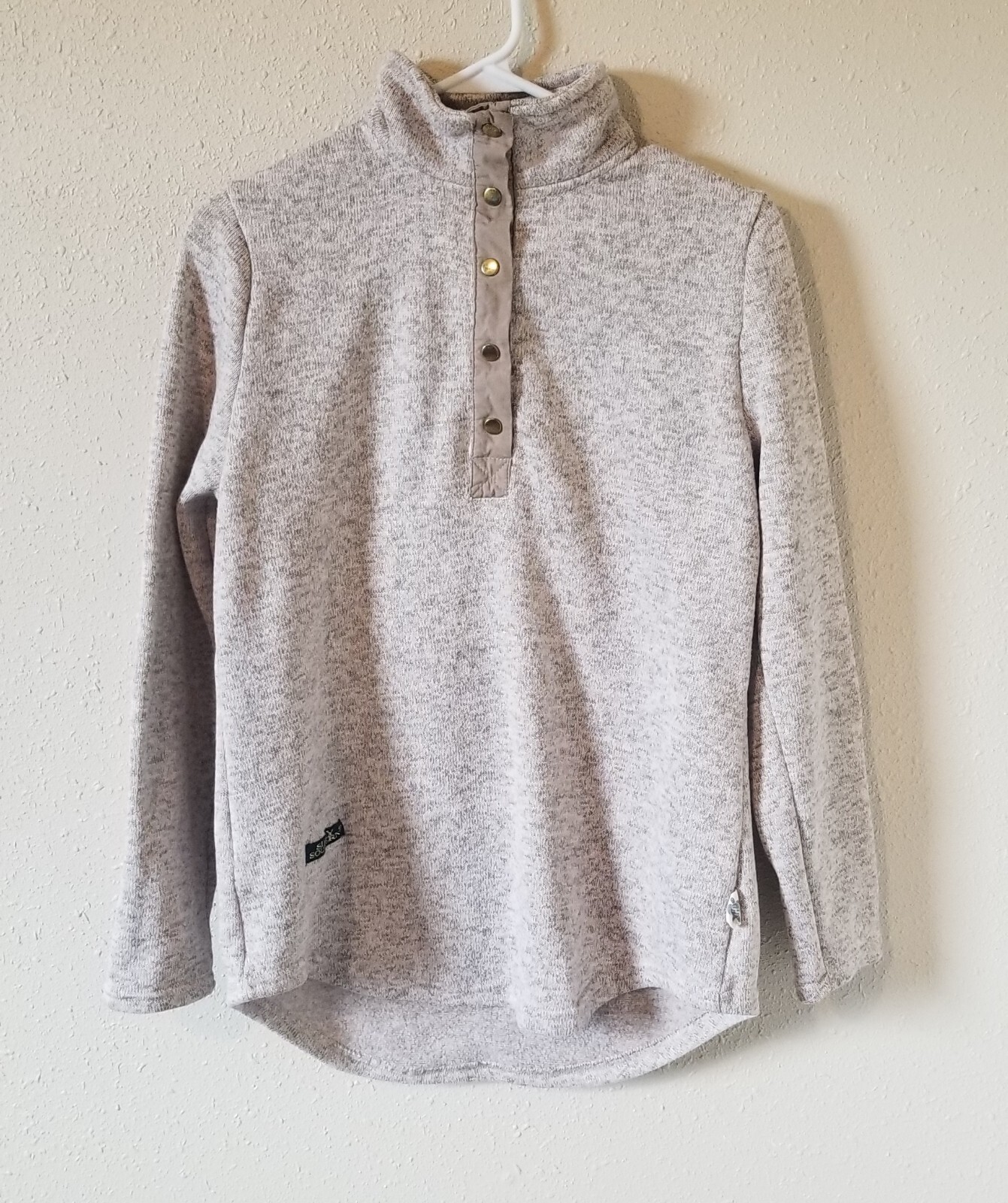 Simply Southern Pullover Jacket Womens Medium Gray Beige 1/4 Snap ...