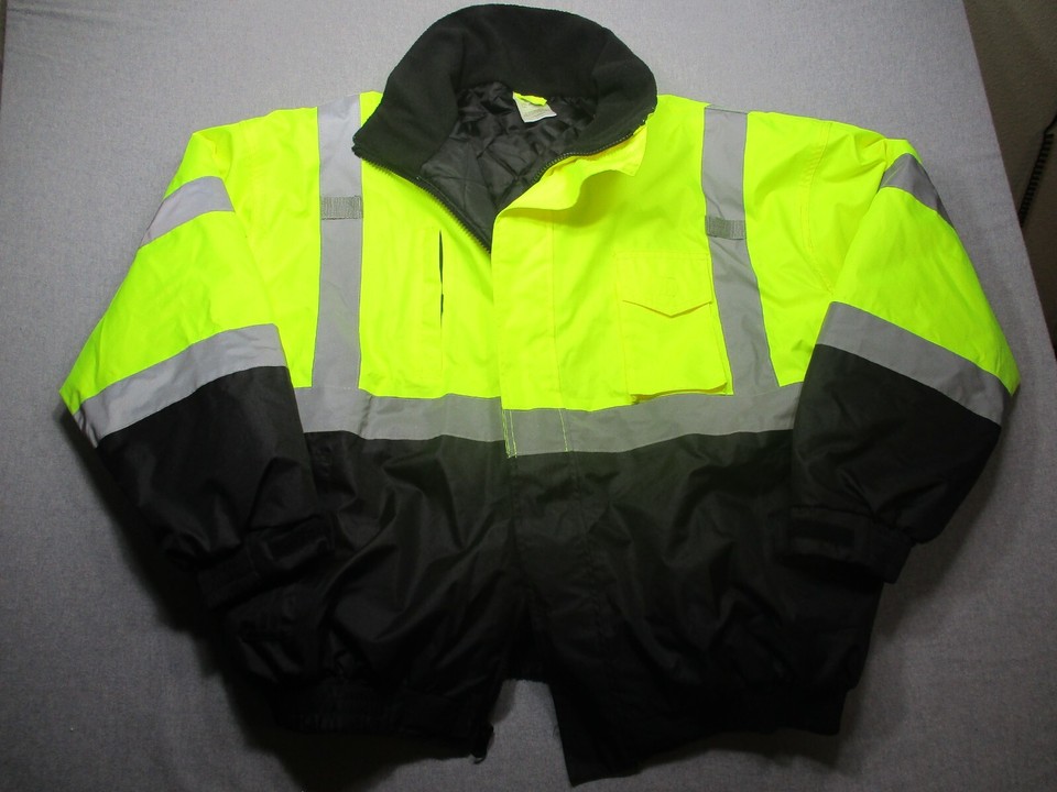 ULINE S-21675-3X Class 3 Hi-Vis Safety Bomber Jacket reflective Coat ...
