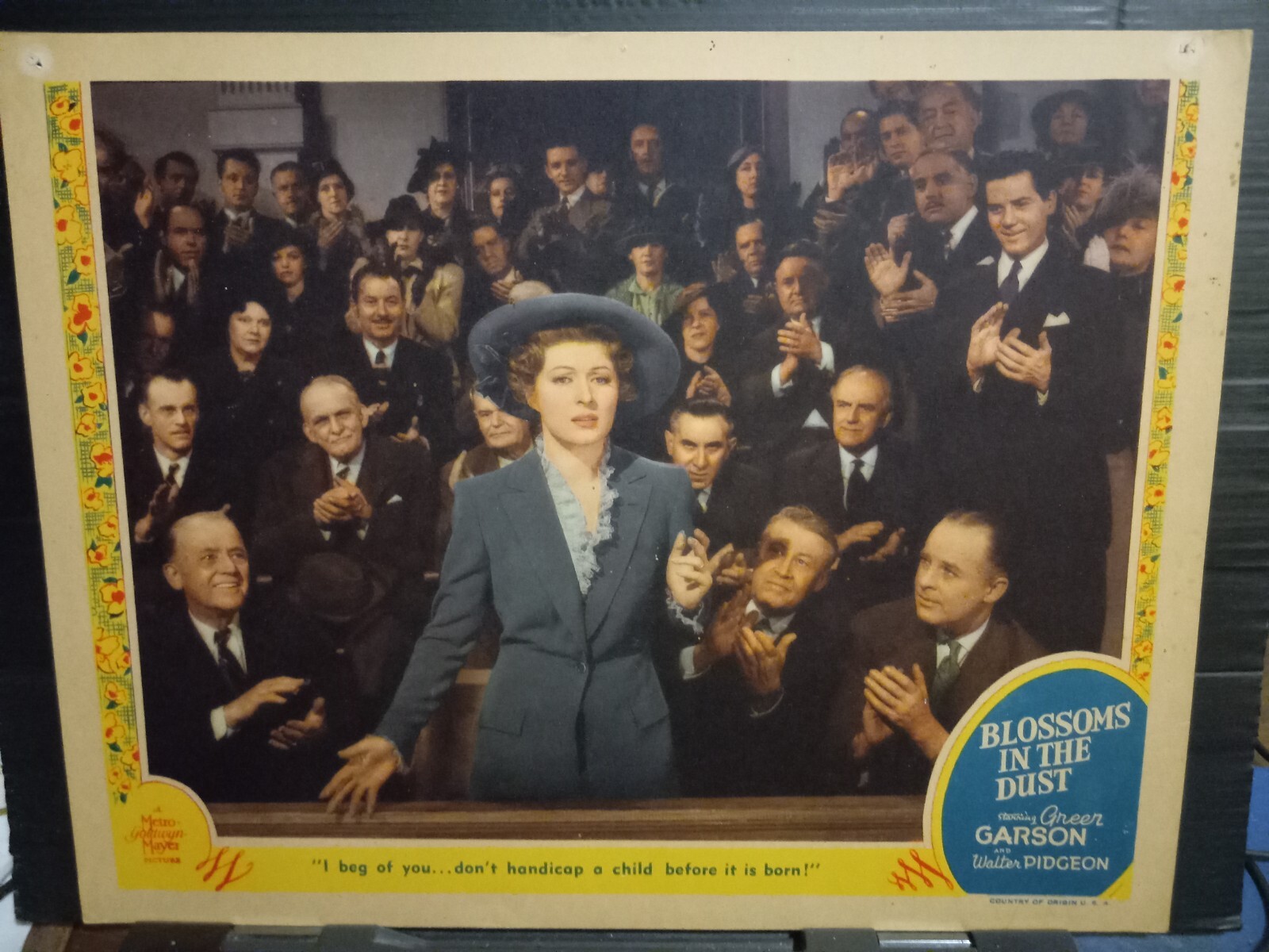 Lobby Card 1941 BLOSSOMS IN THE DUST Greer Garson testifies at Texas ...