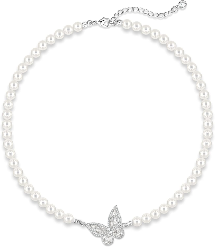 Pearl Necklaces for Women 14K Gold Plated Dainty Layered Single Pearl ...