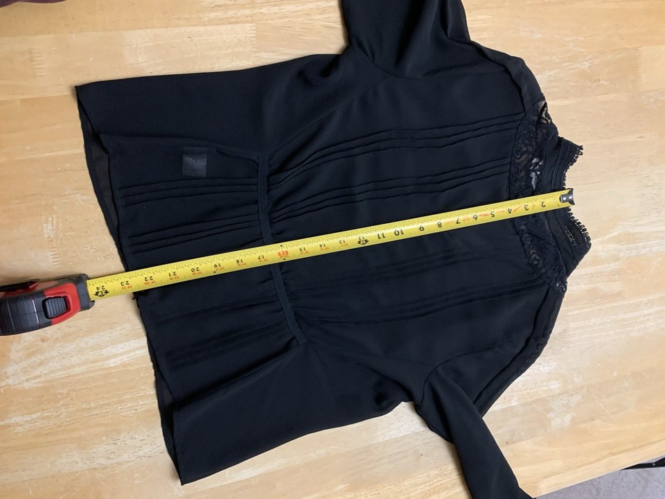 Women's Twelfth Street Black Embroidered Pleated Long Sleeve High Neck ...