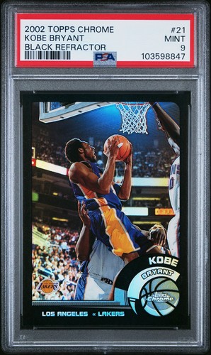 2002 TOPPS CHROME BLACK REFRACTOR #21 KOBE BRYANT 38/99 PSA 9 | eBay