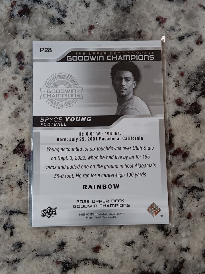 2023 Goodwin Champions Bryce Young Platinum Rainbow #P28 Panthers | eBay