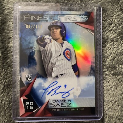 2015 Topps Finest Javier Baez Blue Finest Firsts Auto /150 | eBay