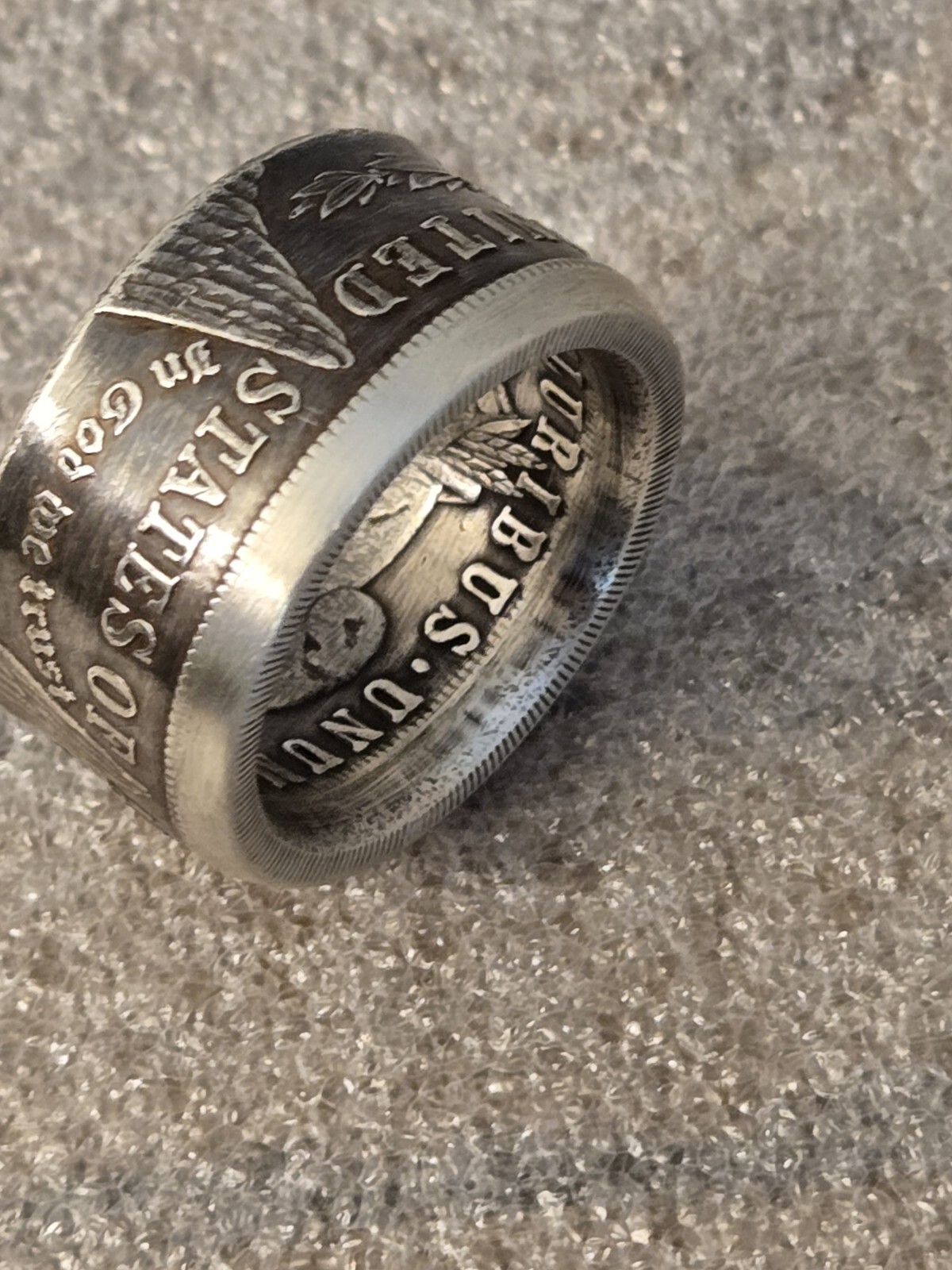 Vintage Biker Ring Morgan Dollar .900 Silver 21 Grams Coin Ring Sz. 8 ...