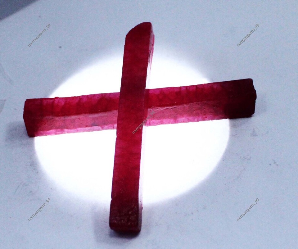 232Ct Natural Earth Mined Ruby Huge Rough Red Rod Rough LOOSE GEMSTONE ...