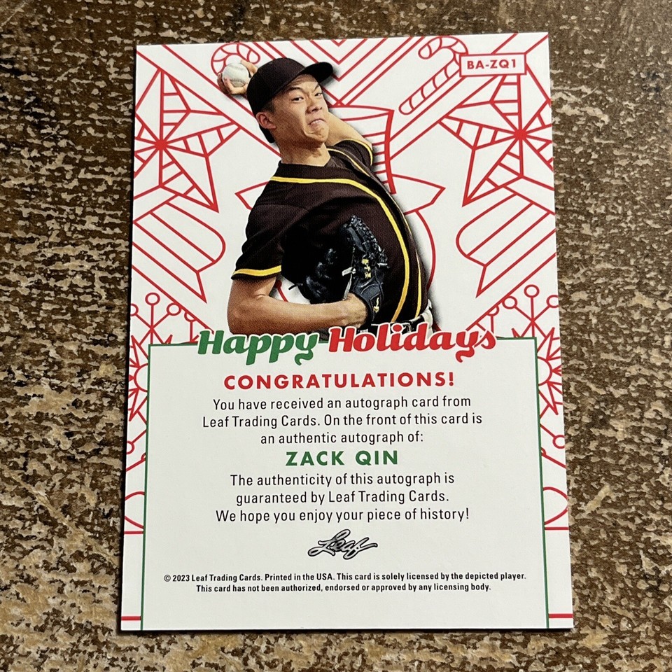 2023 Leaf Baseball ZACK QIN Happy Holidays Auto #BA-ZQ1 | eBay