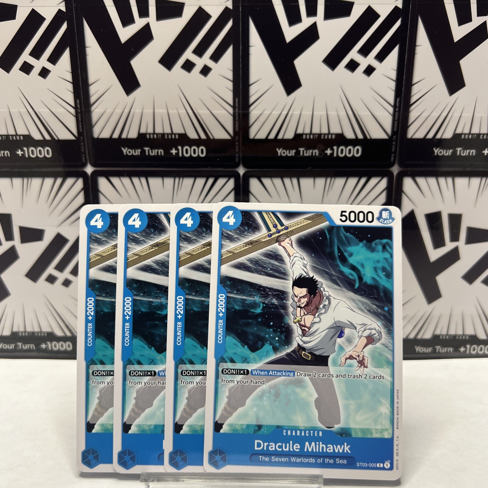 Dracule Mihawk Playset - ST03-005 x4 - One Piece TCG English | eBay