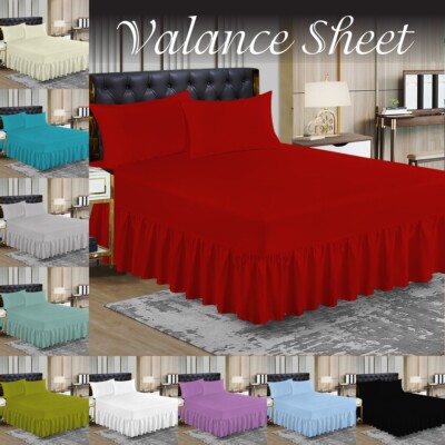 Extra Deep Fitted Valance Sheet Single Double King Super King Size Bed ...