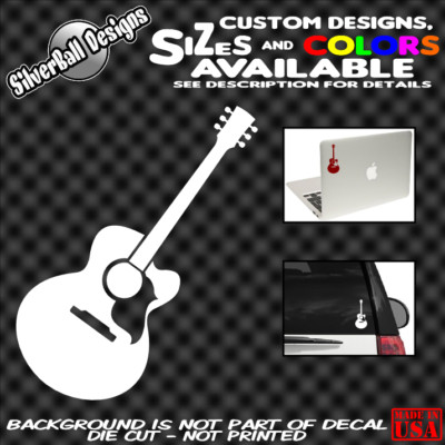 Acoustic Guitar Custom Vinyl sticker Phone Laptop Car Truck Window ...