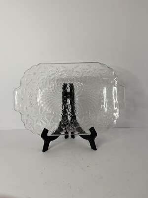 Vintage Indiana Glass Co Pineapple & Floral Pattern Rectangular Serving ...