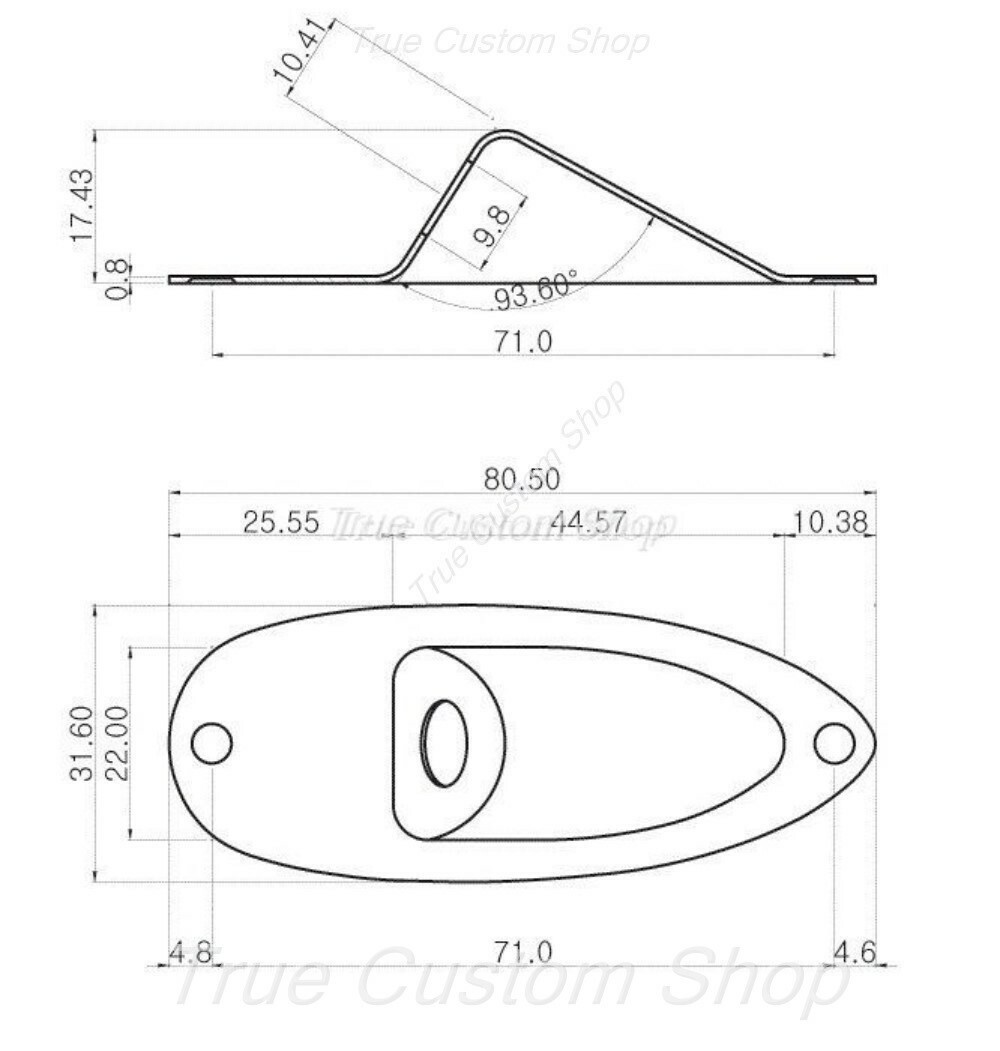 True Custom Shop® Bare Metal Boat Jack Plate for Fender Stratocaster | eBay