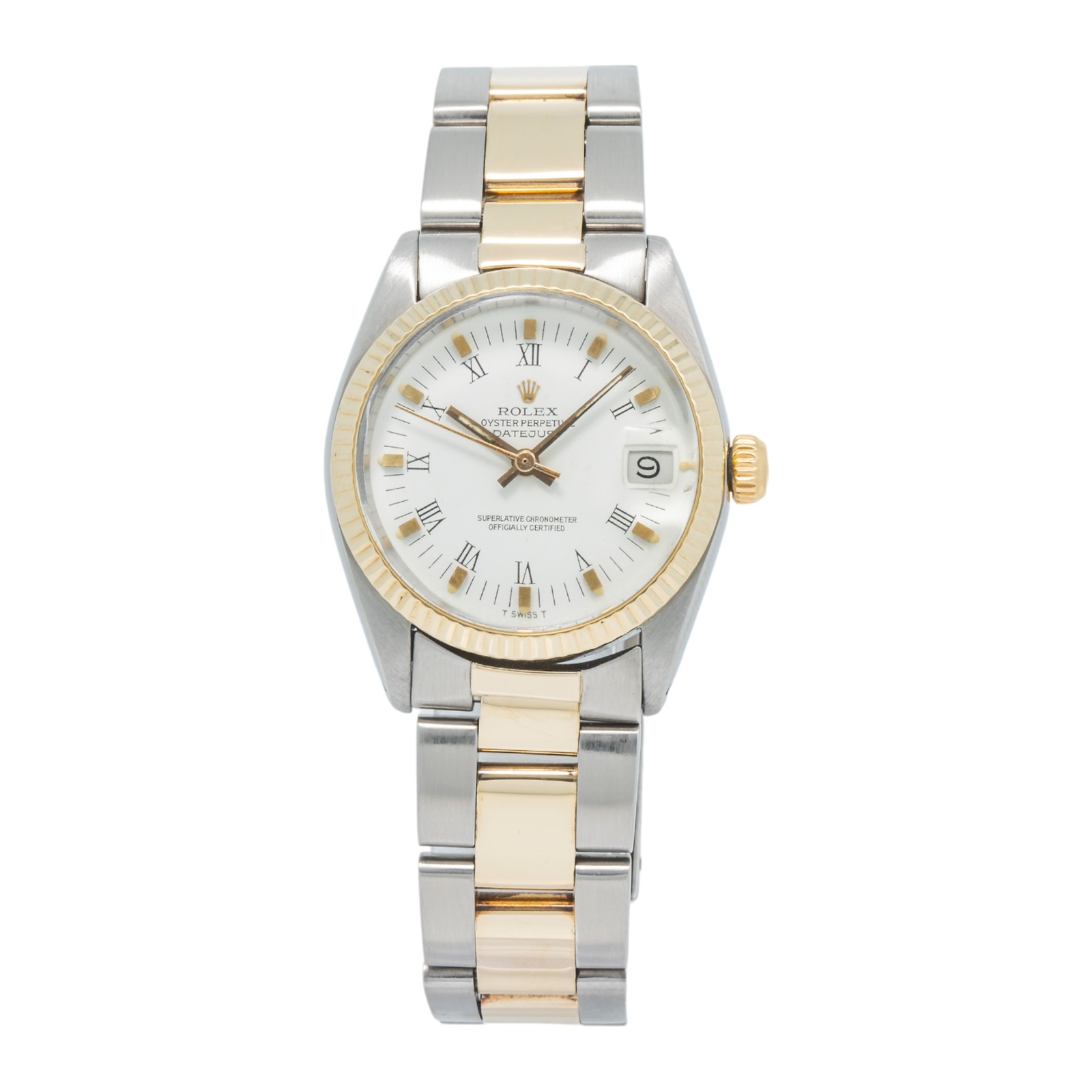 Rolex Datejust 6827 14k YG Two Tone Oyster White Dial Auto Ladies Watch 31mm | eBay
