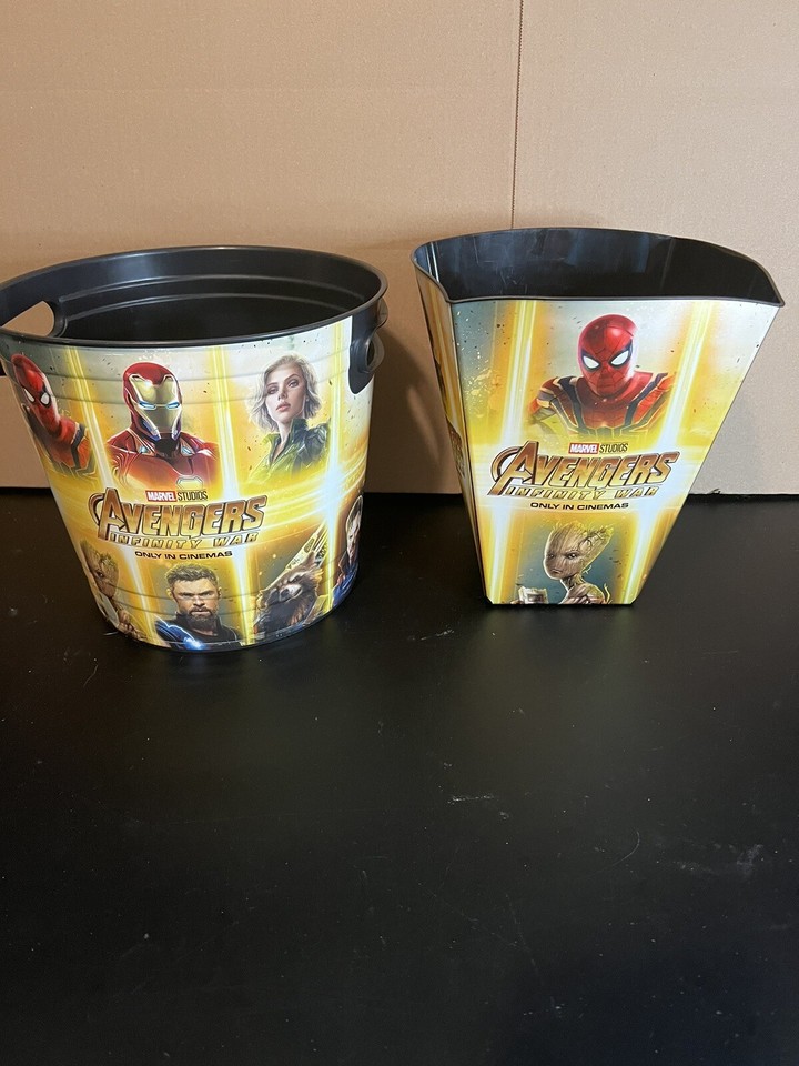 Pair Of Marvel Avengers Infinity War Movie Promo Plastic Popcorn Bucket ...