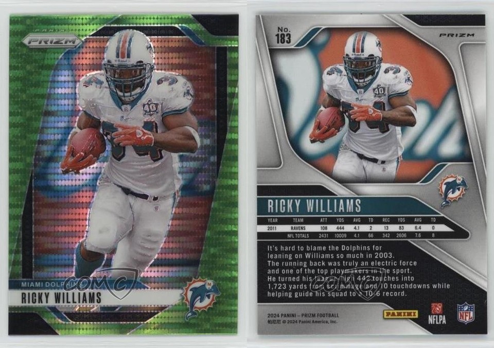 2024 Panini Prizm Neon Green Pulsar Prizm Ricky Williams #183 00gq | eBay