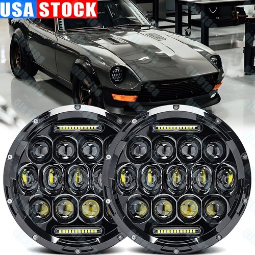 DOT Pair 7Inch LED Headlight For Datsun 240Z 260Z 280Z 280ZX 1970-78 H4 ...
