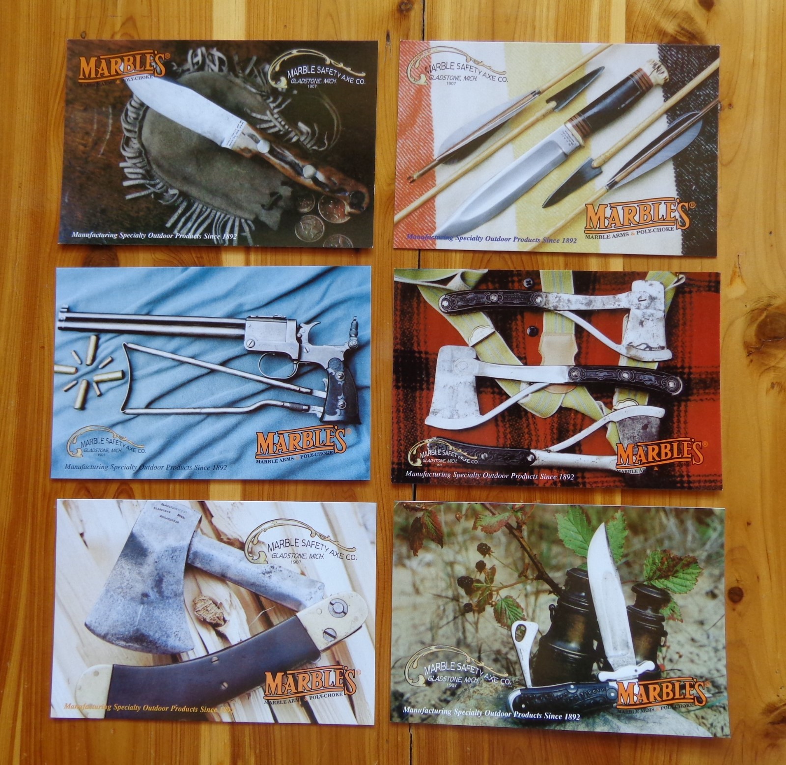 Set of 6 Marble Arms Postcards Marble's ~ Marble Safety Axe Co ~ Marble ...