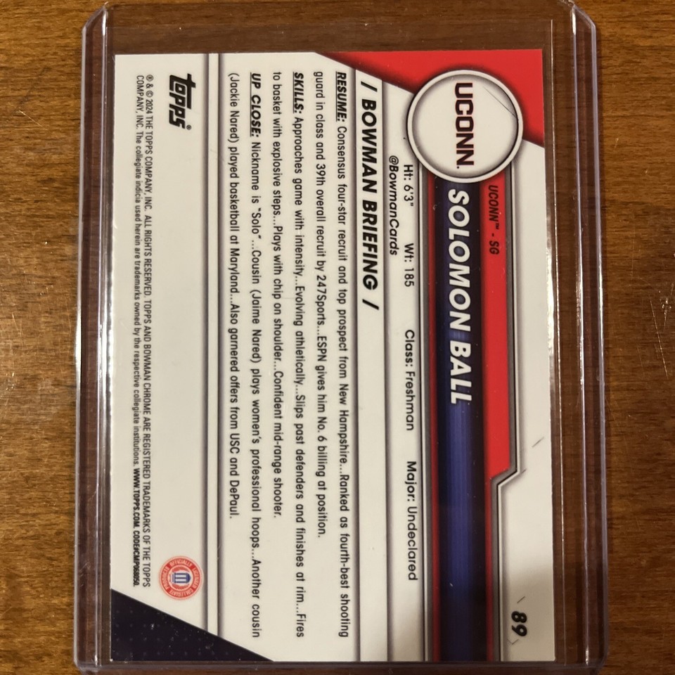 2023-24 Bowman Chrome University 1st Solomon Ball #89 UConn Huskies | eBay