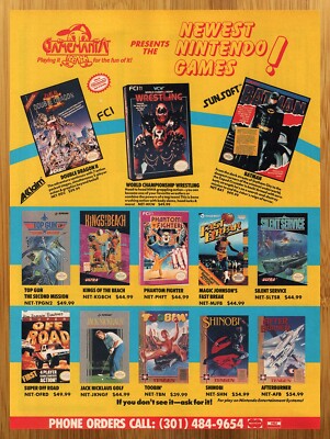 1990 Gamemania Print Ad/Poster Double Dragon II 2 WCW Batman Nintendo ...