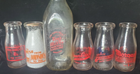 7 Vintage 1/2 pint 1 PT milk Cream bottles New England Valley Johnsons ...