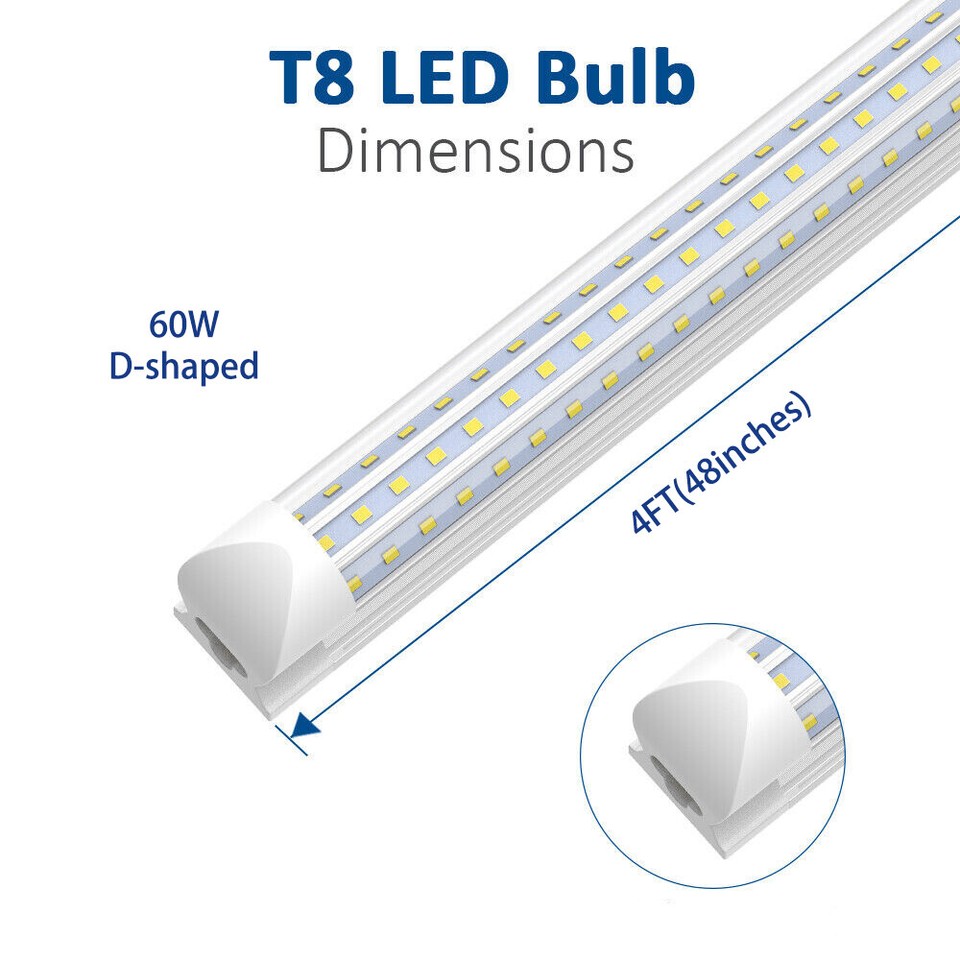 ETL T8 Integrated LED Tube Lights 6500K 4FT 5FT 6FT 8FT LED Shop Lights ...