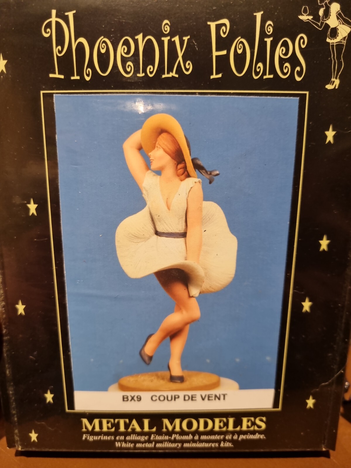Phoenix Folies 80mm 1/24 figure kit Girl with Lifted Skirt, Coup de ...