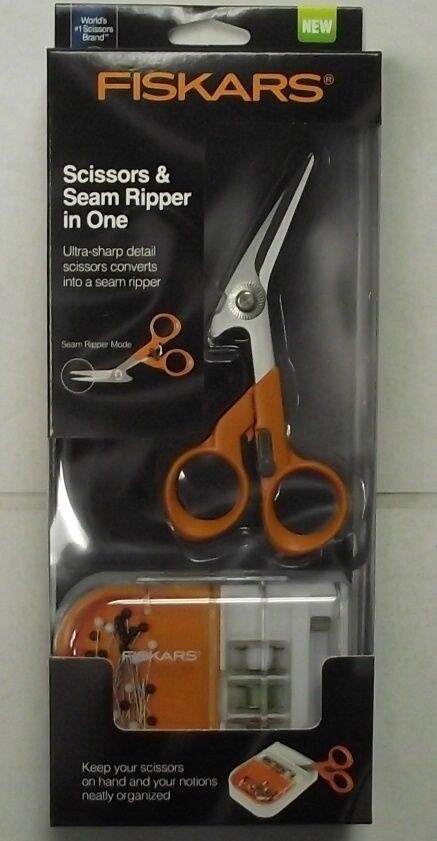 Fiskars 159920 Detail Scissors Seam Ripper Combo With Multi Purpose ...