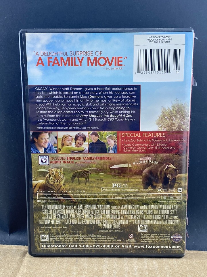 We Bought A Zoo DVD, MULTIPLE DVD'S SHIP FREE! | eBay