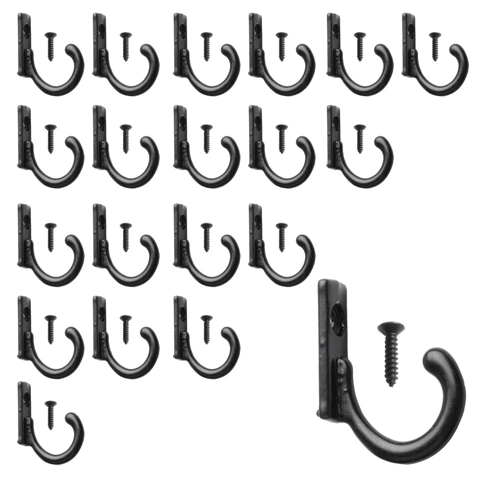 Stylish Single Hook Robe Hooks Set of 20 Wall Mounted Coat Hooks and ...