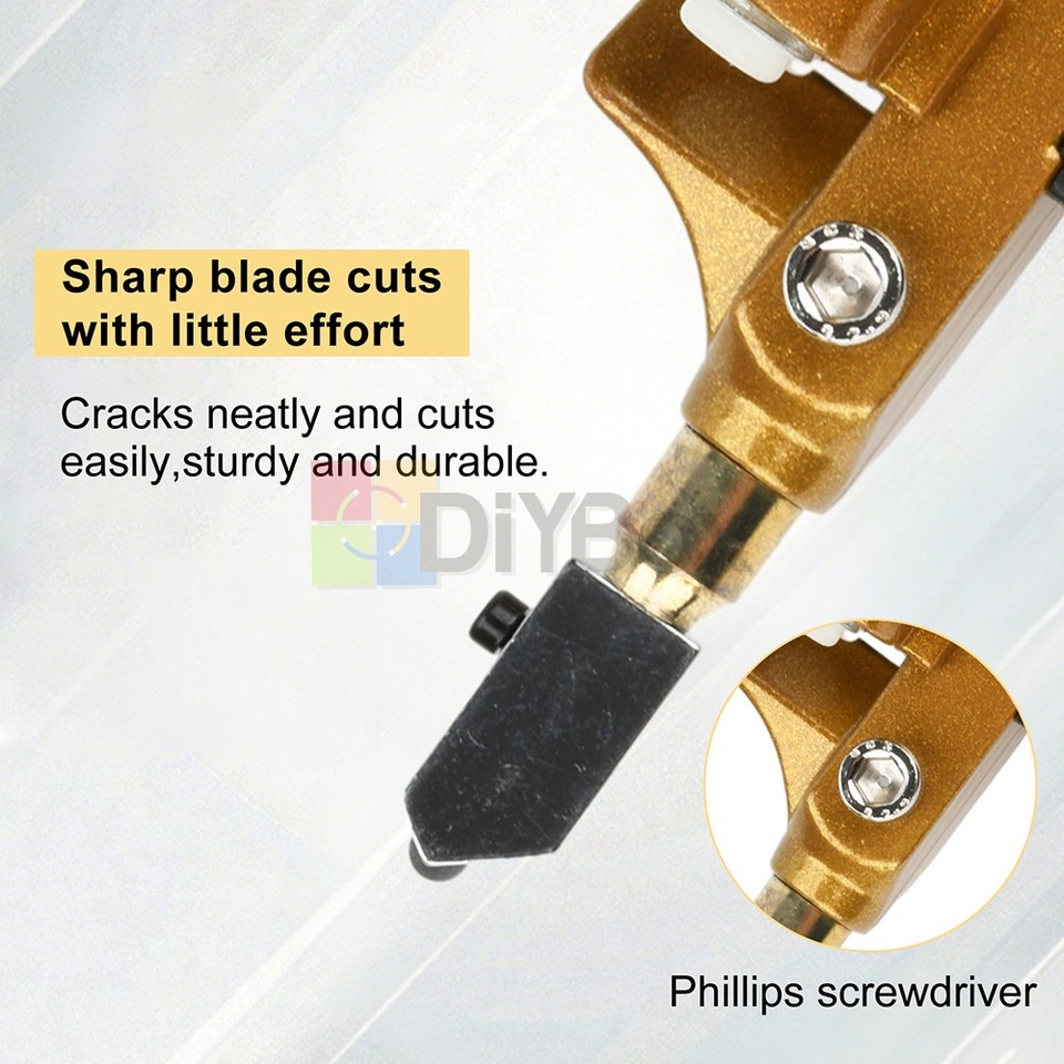 2 in 1 Tile Glass Cutter Professional Ceramic & Porcelain Cutting Hand ...