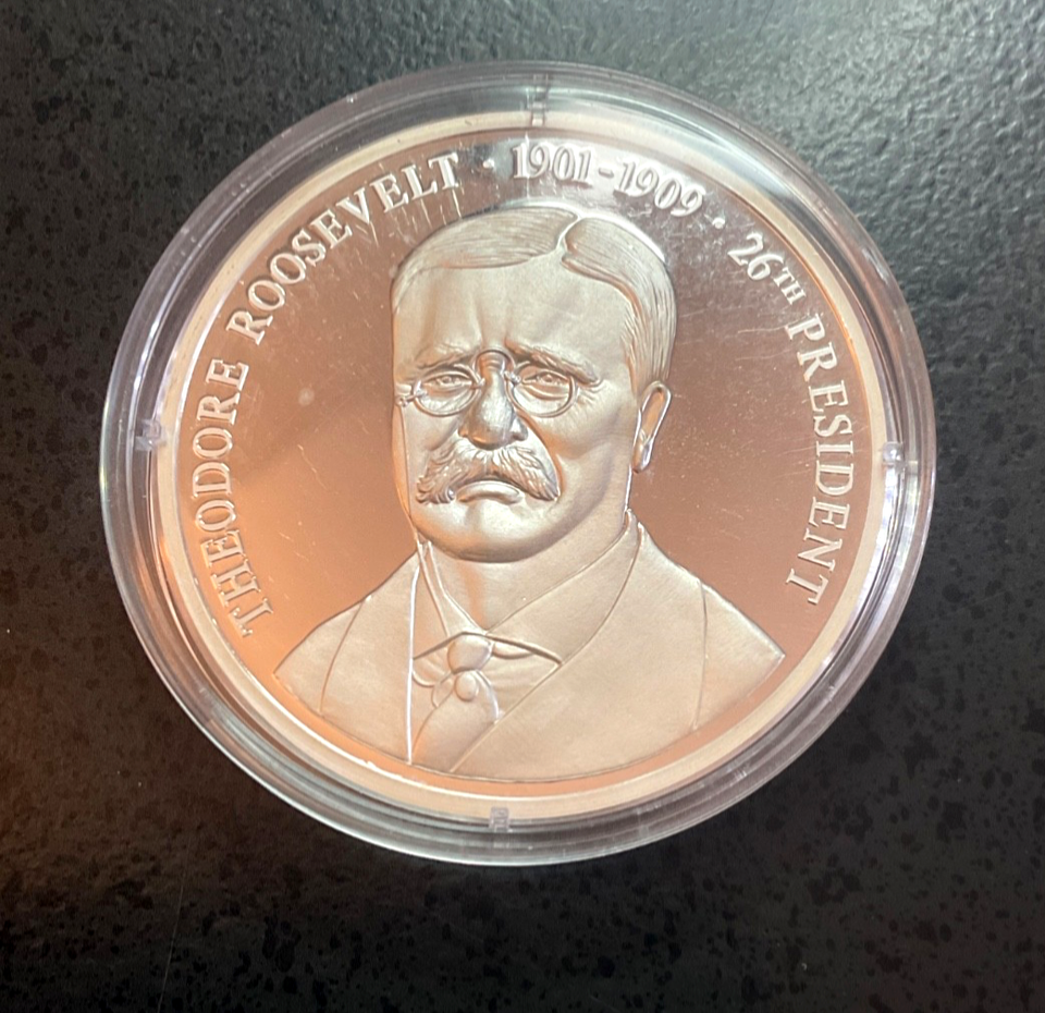 1998 American Mint Theodore Roosevelt USA Presidents Silver Proof 9999 ...