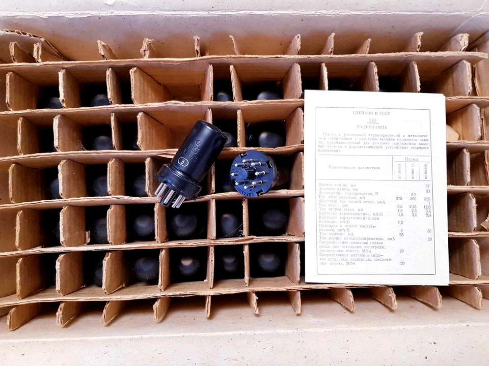 4 x 6K3 NEVZ 1978y Vacuum Pentode NOVOSIBIRSK TUBE = 6k17b VT-117 ...