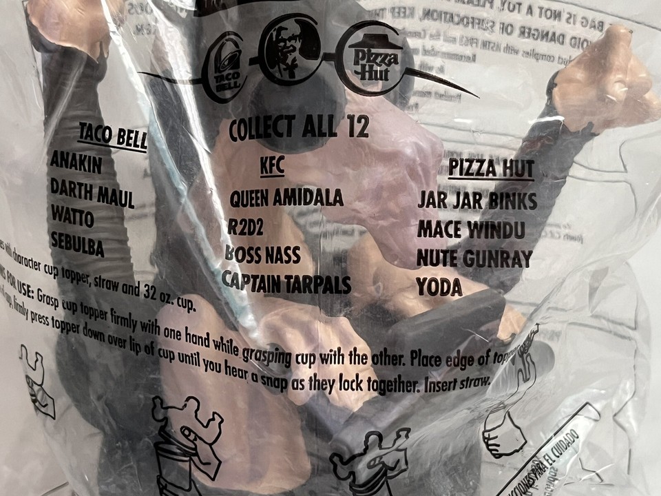 Vintage Star Wars Episode 1 SEBULBA 1999 Taco Bell Cup Topper SEALED ...