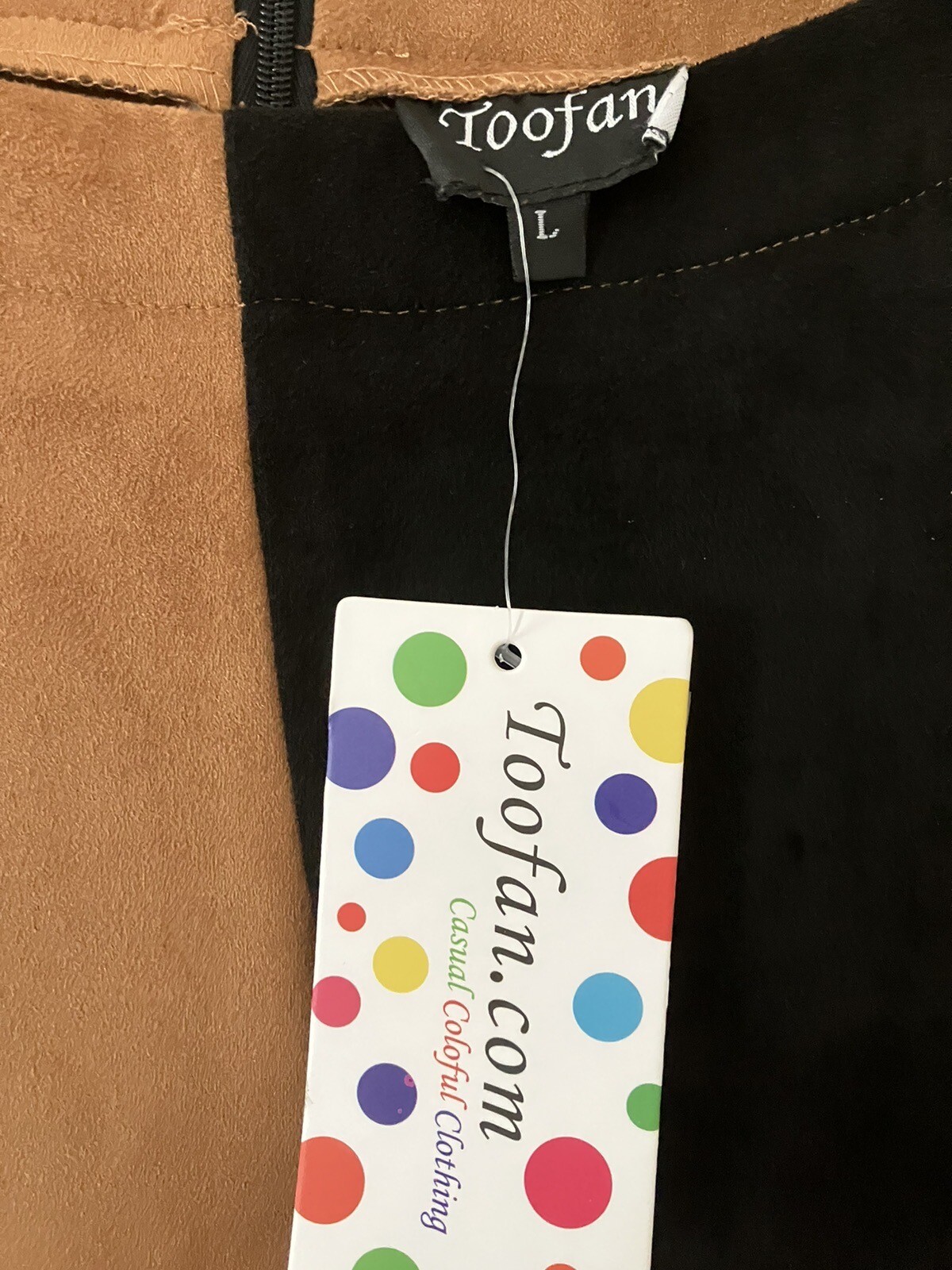 Toofan Gretchen Dress L Faux Suede Lauren 3/4 sleeve W/POCKETS NEW Reg ...