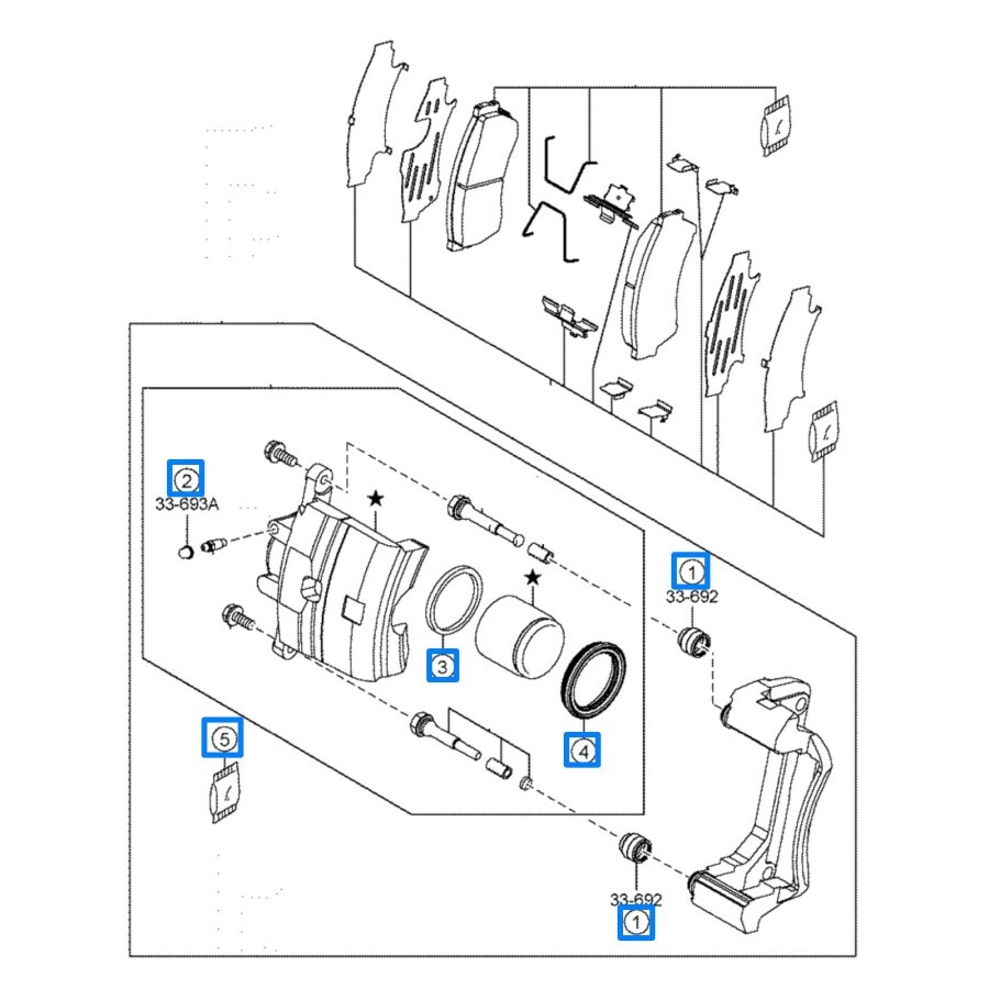 OEM Front Caliper Brake Boot Seal Kit Fit Mazda 6 GG GH 2006-2013 GPYB ...