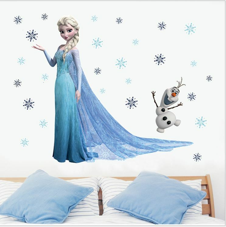 Elsa Wall Decal Disney Cartoon Frozen Elsa Anna Wall Sticker Removable